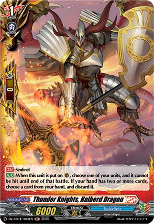 Thunder Knights, Halberd Dragon (H) - DZ-TB01: Future Card Buddyfight ...