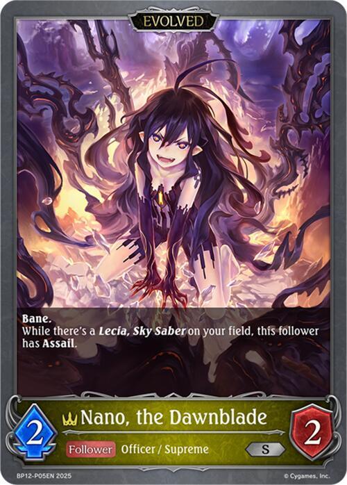 Nano, the Dawnblade (Evolved) - P05 (Foil) - BP12: Worldreaver’s Descent - Shadowverse: Evolve ...