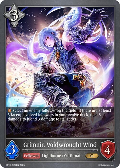 Grimnir, Voidwrought Wind - P25 (Foil) - BP13: Dominion of Darkness - Shadowverse: Evolve ...