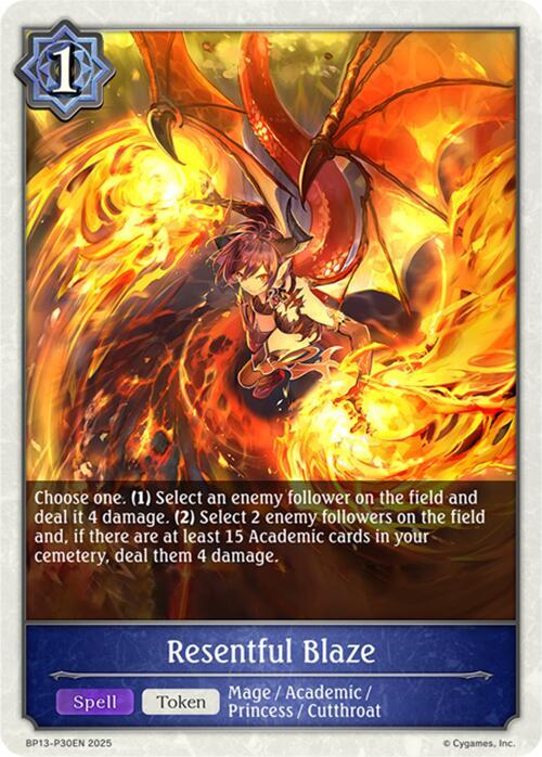 Resentful Blaze - P30 (Foil) - BP13: Dominion of Darkness - Shadowverse ...