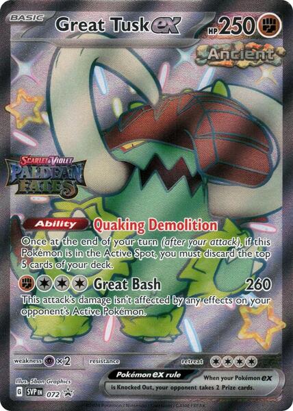 Great Tusk ex - 072 (Paldean Fates Stamped) - Miscellaneous Cards ...