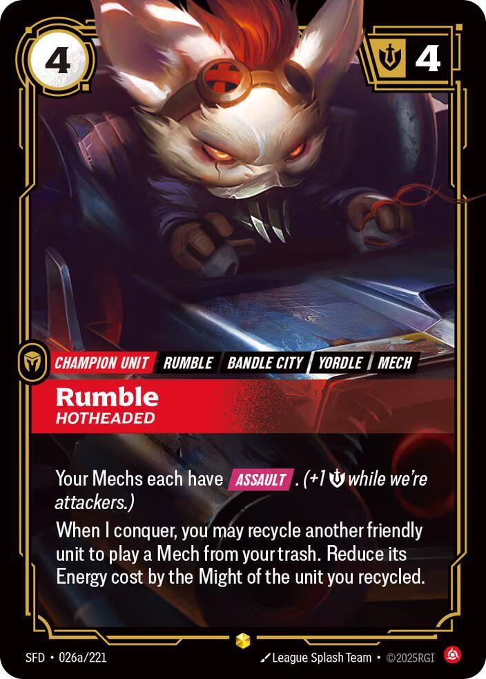 Rumble - Hotheaded (Alternate Art) - Spiritforged - Riftbound: League ...