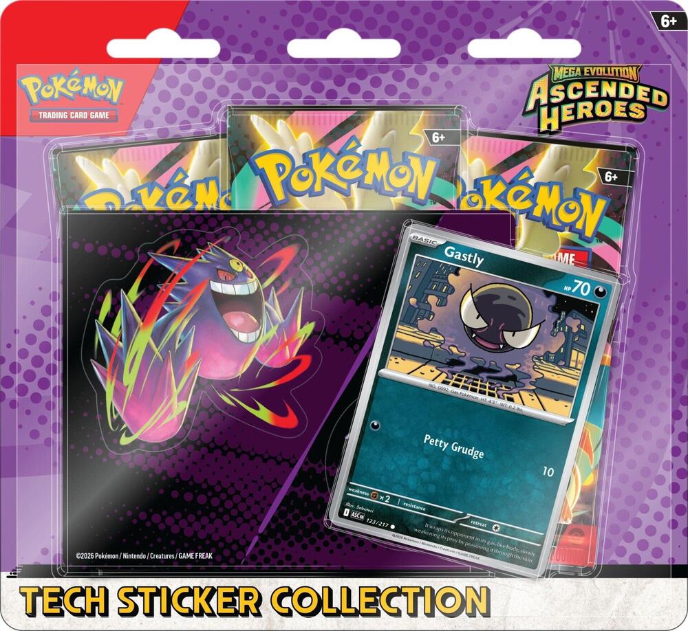 Mega Evolution: Ascended Heroes Tech Sticker Collection - Gastly - ME ...