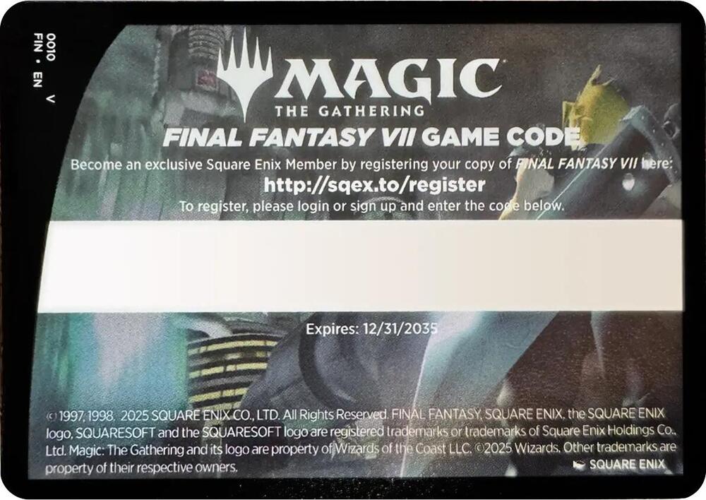 FINAL FANTASY VII Game Code Card - FINAL FANTASY - Magic: The Gathering ...
