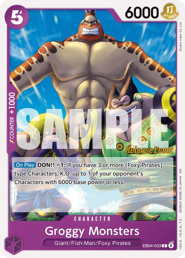 Groggy Monsters - The Azure Sea's Seven Release Event Cards - One Piece ...