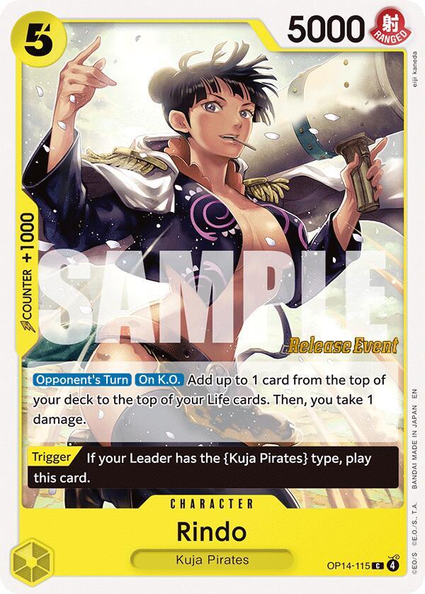 Rindo - The Azure Sea's Seven Release Event Cards - One Piece Card Game ...