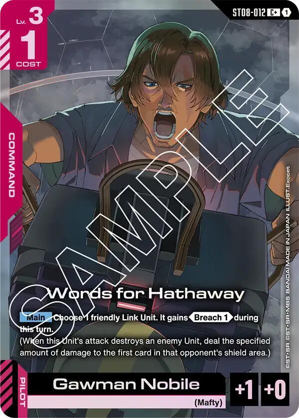 Words for Hathaway (C+) - Starter Deck 08: Flash of Radiance - Gundam ...