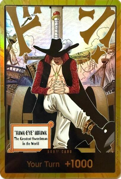 DON!! Card (Dracule Mihawk) (Gold) - The Azure Sea's Seven - One Piece ...