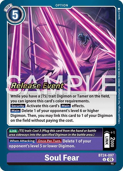 Soul Fear - Time Stranger Release Events Cards - Digimon Card Game ...
