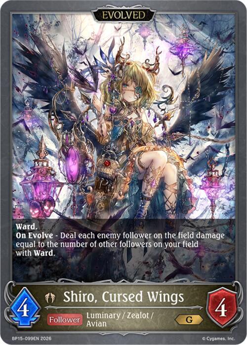 Shiro, Cursed Wings (Evolved) - BP15: Trial of the Omens - Shadowverse ...