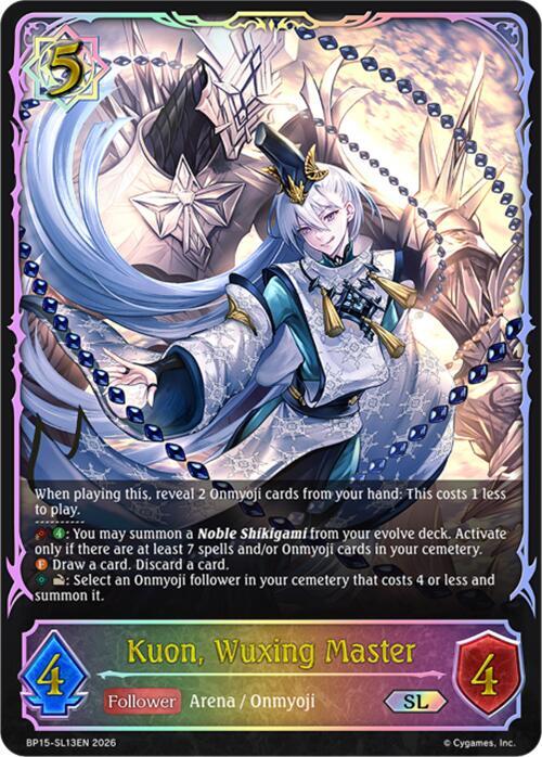 Kuon, Wuxing Master (SL) - BP15: Trial of the Omens - Shadowverse ...