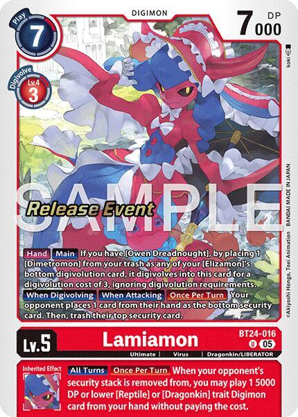 Lamiamon - Time Stranger Release Event Cards - Digimon Card Game ...