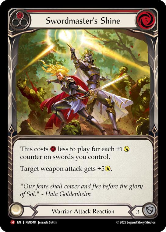 Swordmasters Shine (Red) - Compendium of Rathe - Flesh and Blood TCG ...