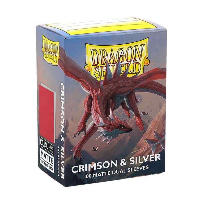 Dragon Shield Dual Matte Standard Sleeves - Crimson & Silver (100 Pack ...