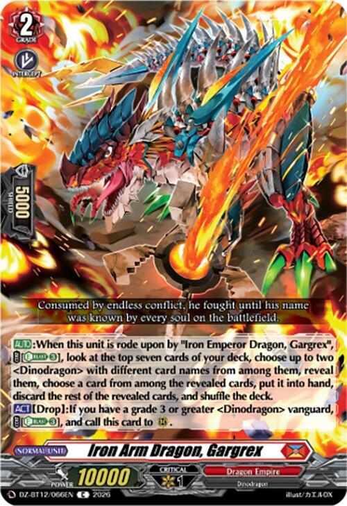 Iron Arm Dragon, Gargrex - DZ-BT12: Chasm of Lost Souls - Cardfight ...