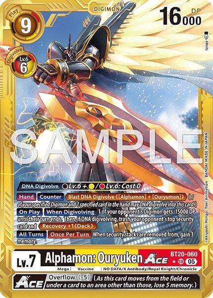Alphamon: Ouryuken ACE (Gold Border) - Advanced Booster Digimon ...