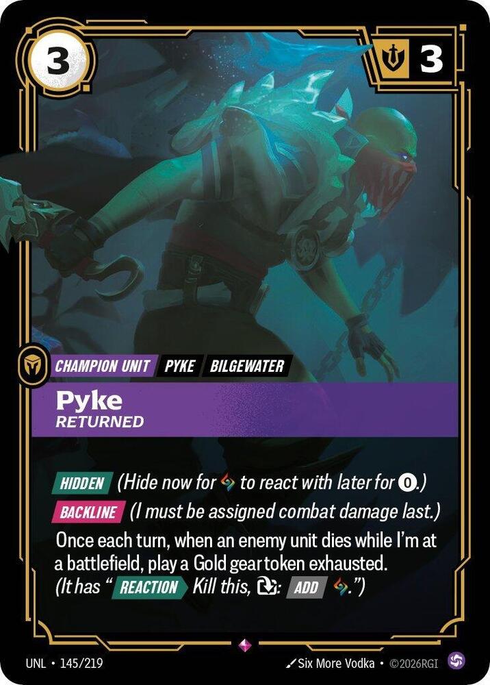 Pyke - Returned - Unleashed - Riftbound: League of Legends Trading Card ...
