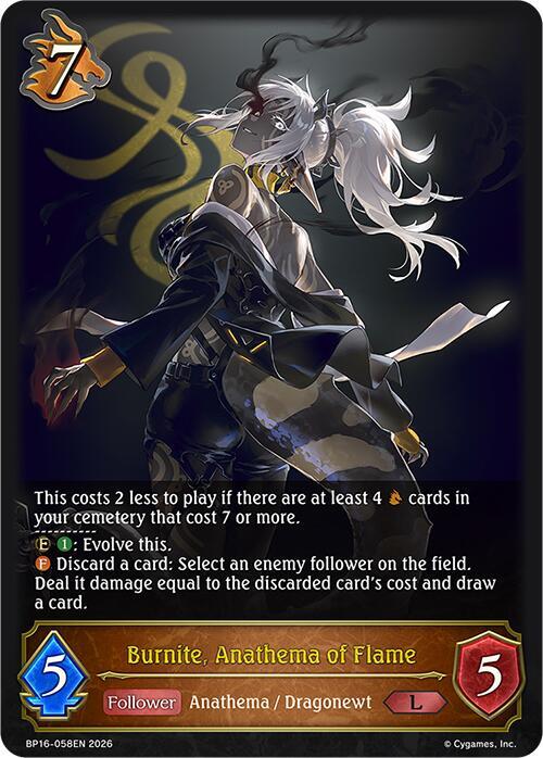 Burnite, Anathema of Flame - BP16: New World Genesis - Shadowverse ...
