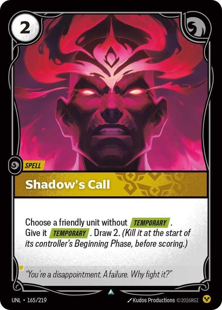 Shadow's Call - Unleashed - Riftbound: League of Legends Trading Card ...