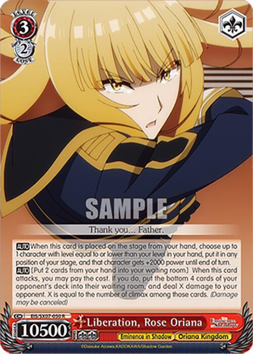 Liberation, Rose Oriana - The Eminence in Shadow - Weiss Schwarz ...