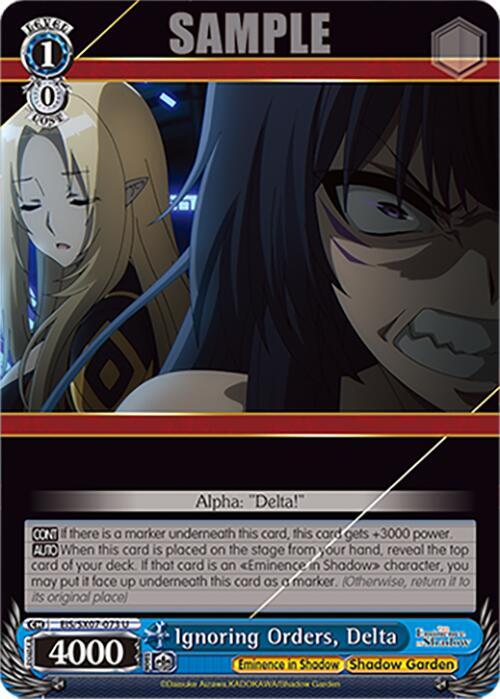 Ignoring Orders, Delta - The Eminence in Shadow - Weiss Schwarz ...