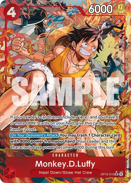 Monkey.D.Luffy (Alternate Art) - The Time of Battle - One Piece Card ...
