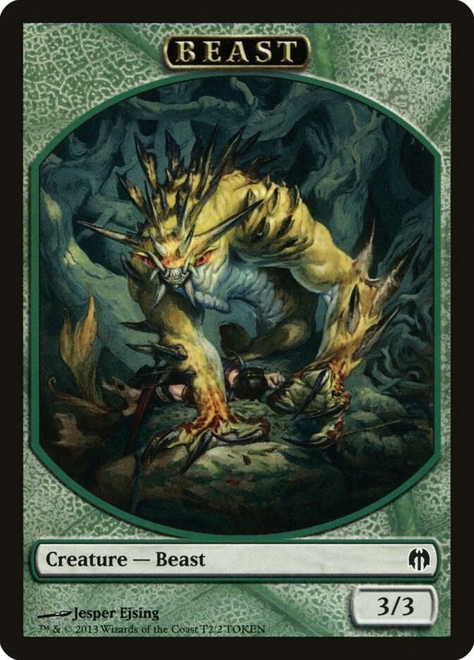 Beast Token - Duel Decks: Heroes vs. Monsters - Magic: The Gathering ...