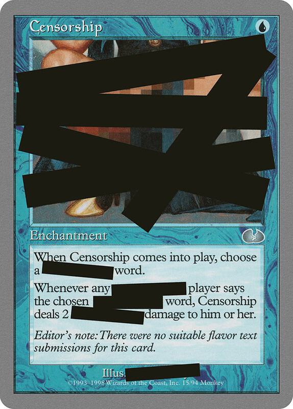 Censorship - Unglued - Magic: The Gathering - TCGplayer.com
